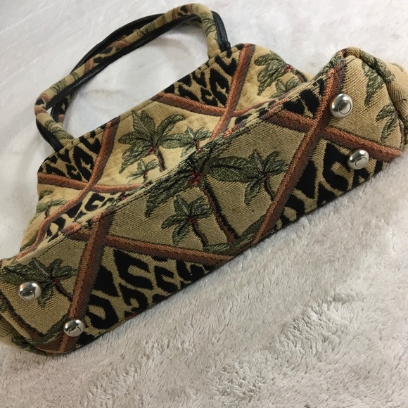 Bags | Palm Tree Pocketbook With Animal Print | Poshmark